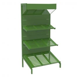Raft metalic pentru fructe si legume 120*80*240 cu 3 polite si pazie ...