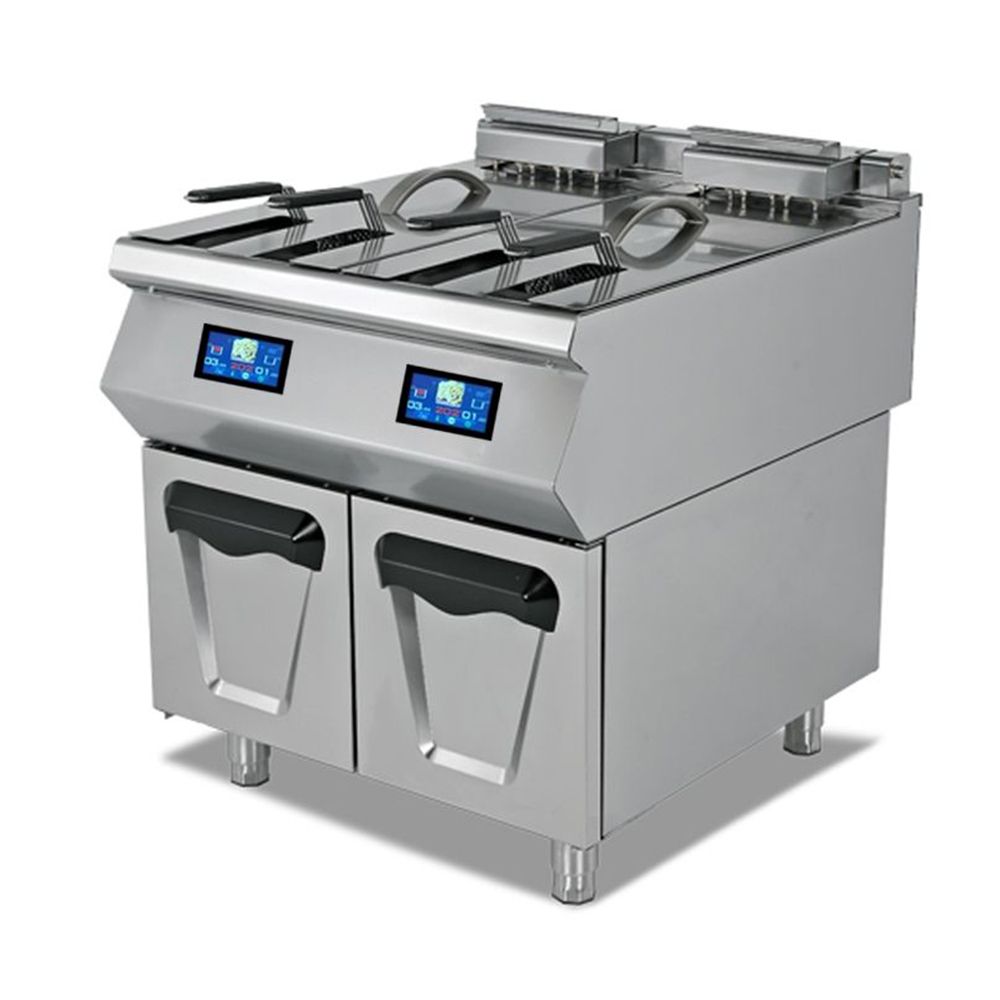 Friteuza electrica profesionala, inox, cu 2 cuve, 25+25 lt