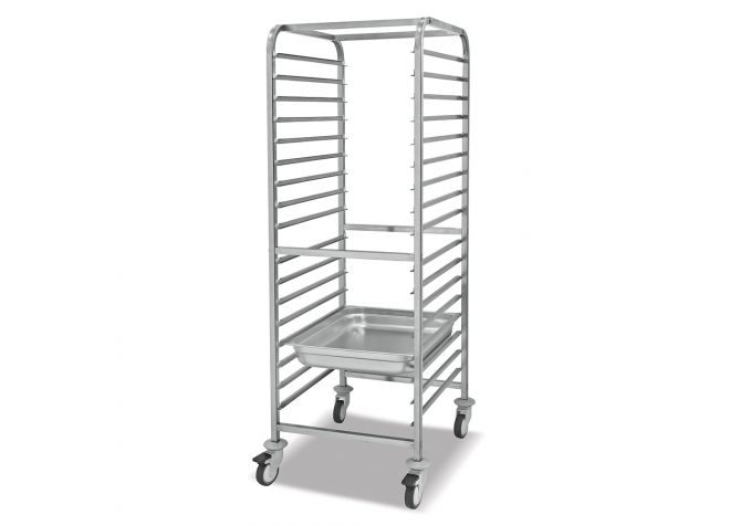 Carucior inox pentru 9 cuve GN 2/1